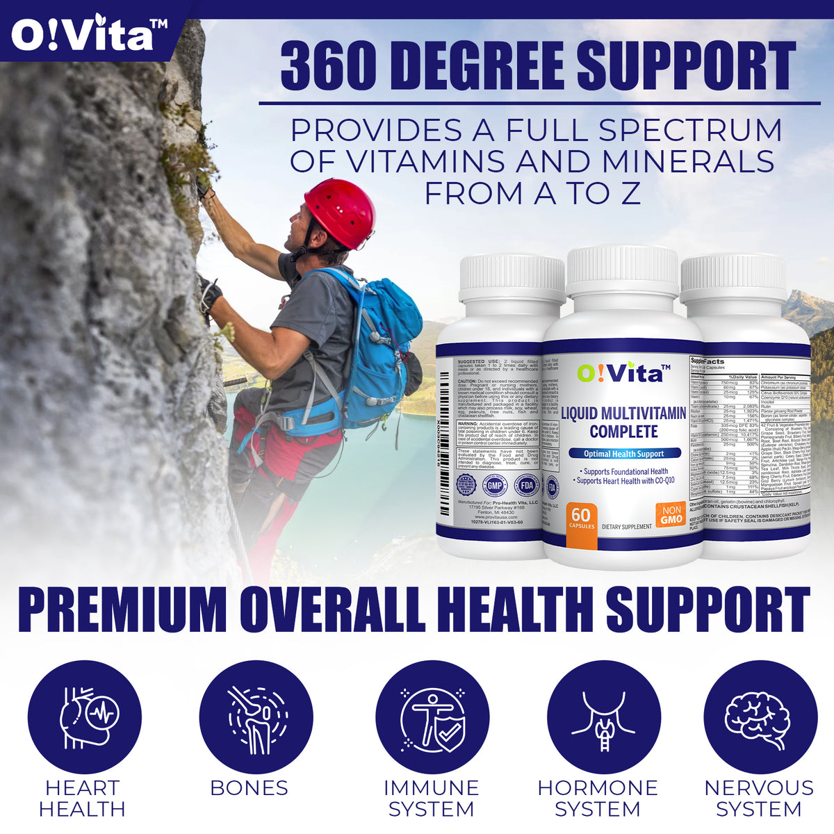 O!VITA Liquid Multivitamin Complete, with 42 Fruits and Vegetable Prop ...